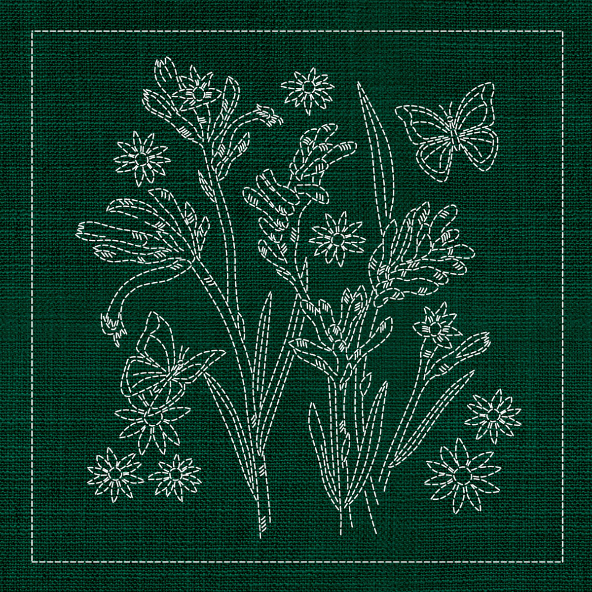 SASHIKO AUSTRALIAN NATIVE FLOWERS 2 33CM X 33CM GREEN – Needleworx Mackay